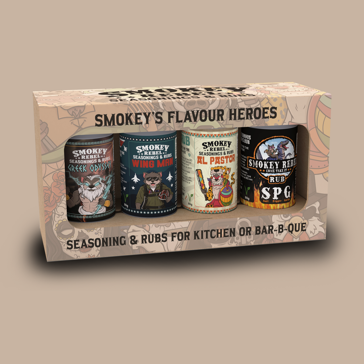 Flavour Heroes Mini Rub Set UK | 1 Week of Easy Cooking – Smokey Rebel