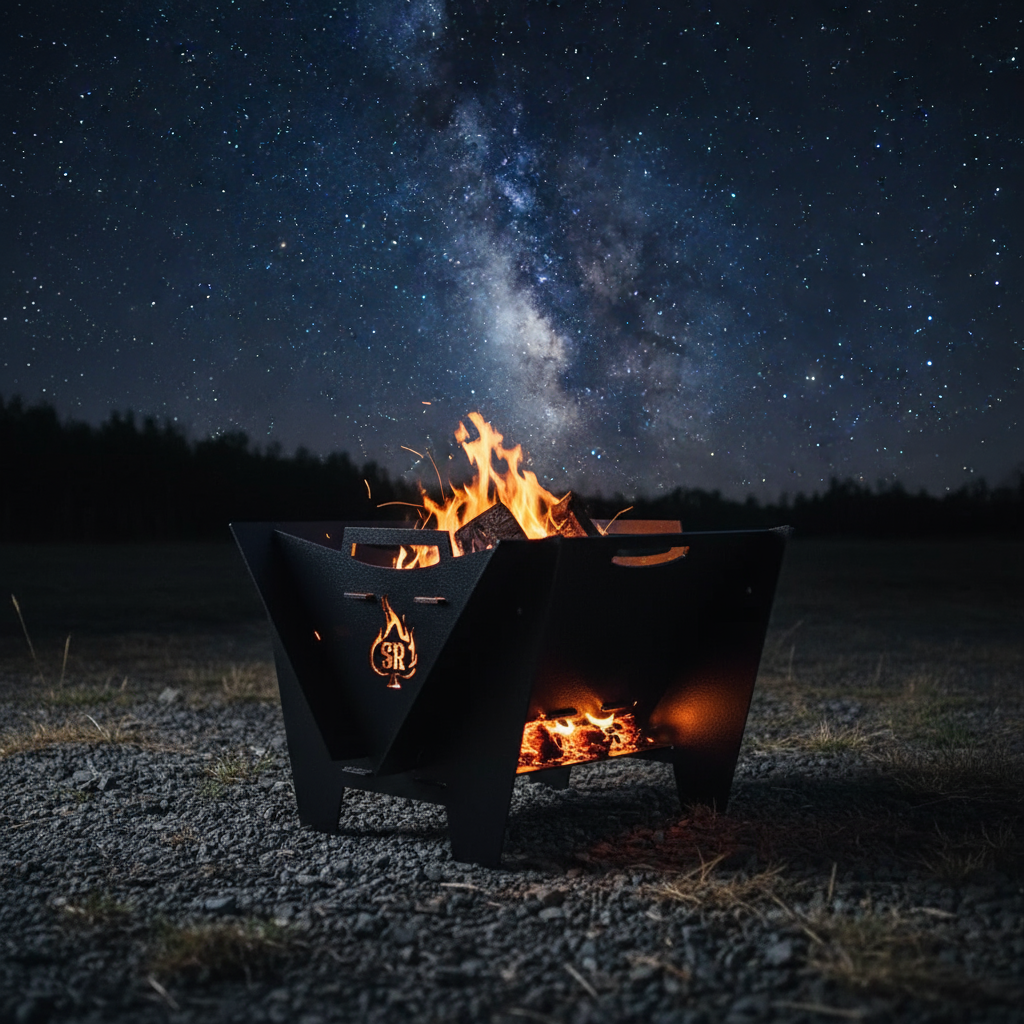 Scout Rebel Grills Fire Pit – Portable Flat-Pack with Grate & Adapter ...