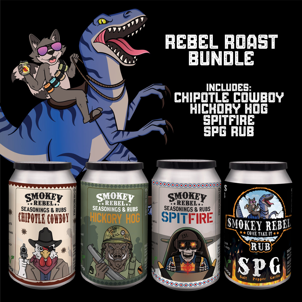 Roast Dinner Seasoning Gift Set UK | Smokey Rebel Roast Bundle – 4 Pack