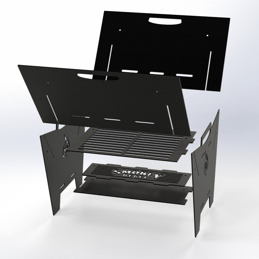 Scout Rebel Grills Fire Pit – Portable Flat-Pack with Grate & Adapter ...