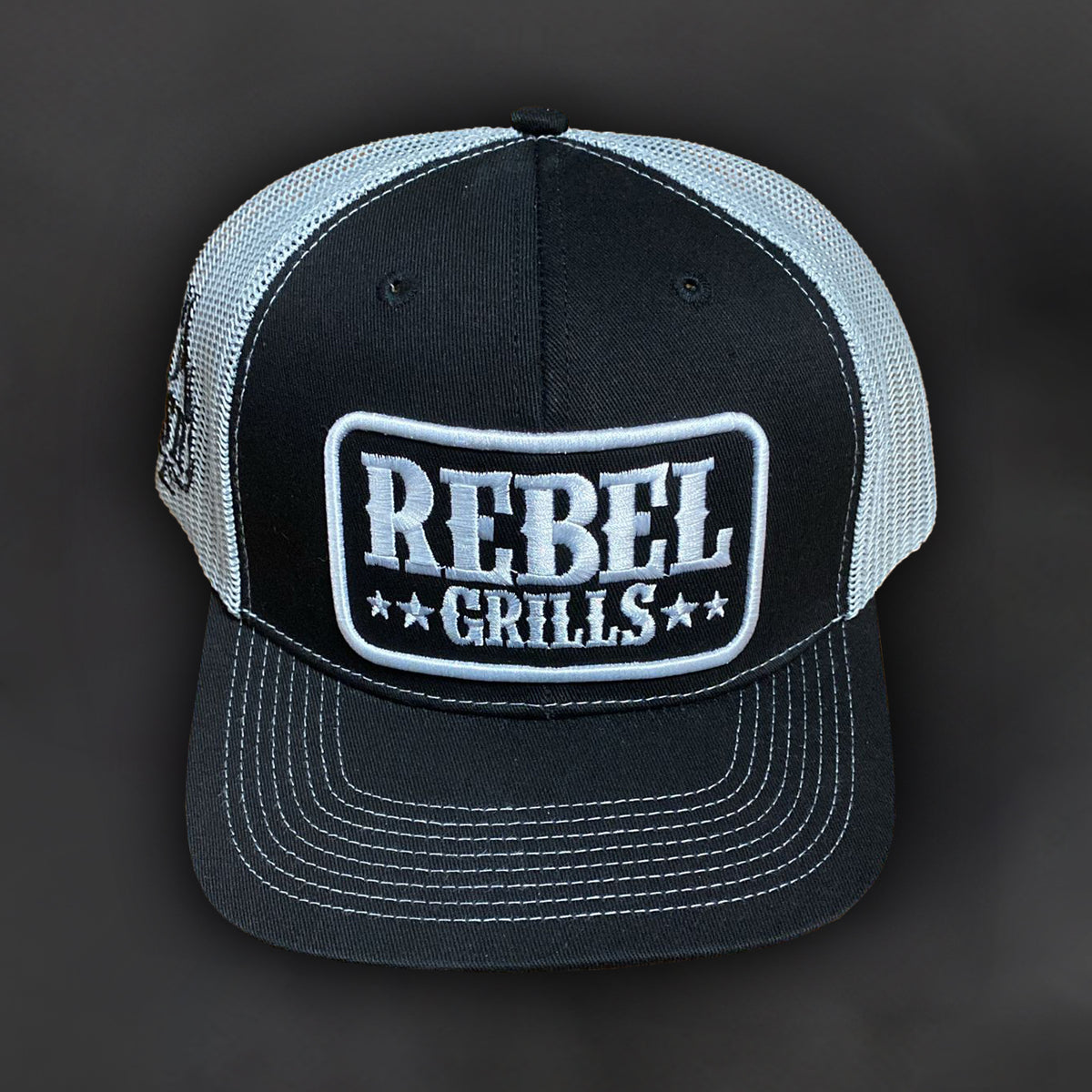 Rebel Grill Trucker Hat | Big Badge BBQ Cap – Smokey Rebel